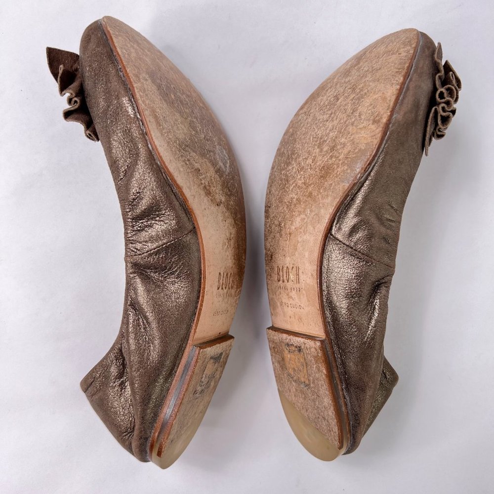 Bloch Brown Leather Shimmer Bow Detail Slip On Comfor… - Gem